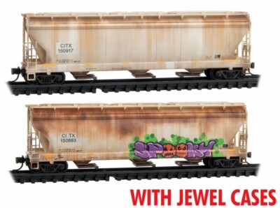 Micro-Trains N #98305027 3-Bay Covered Hopper CITX (Halloween Graffiti ...