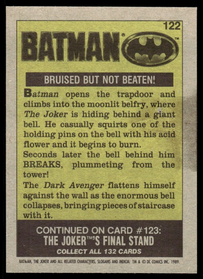 1989 TOPPS BATMAN THE MOVIE BRUISED BUT NOT BEATEN! #122 | eBay