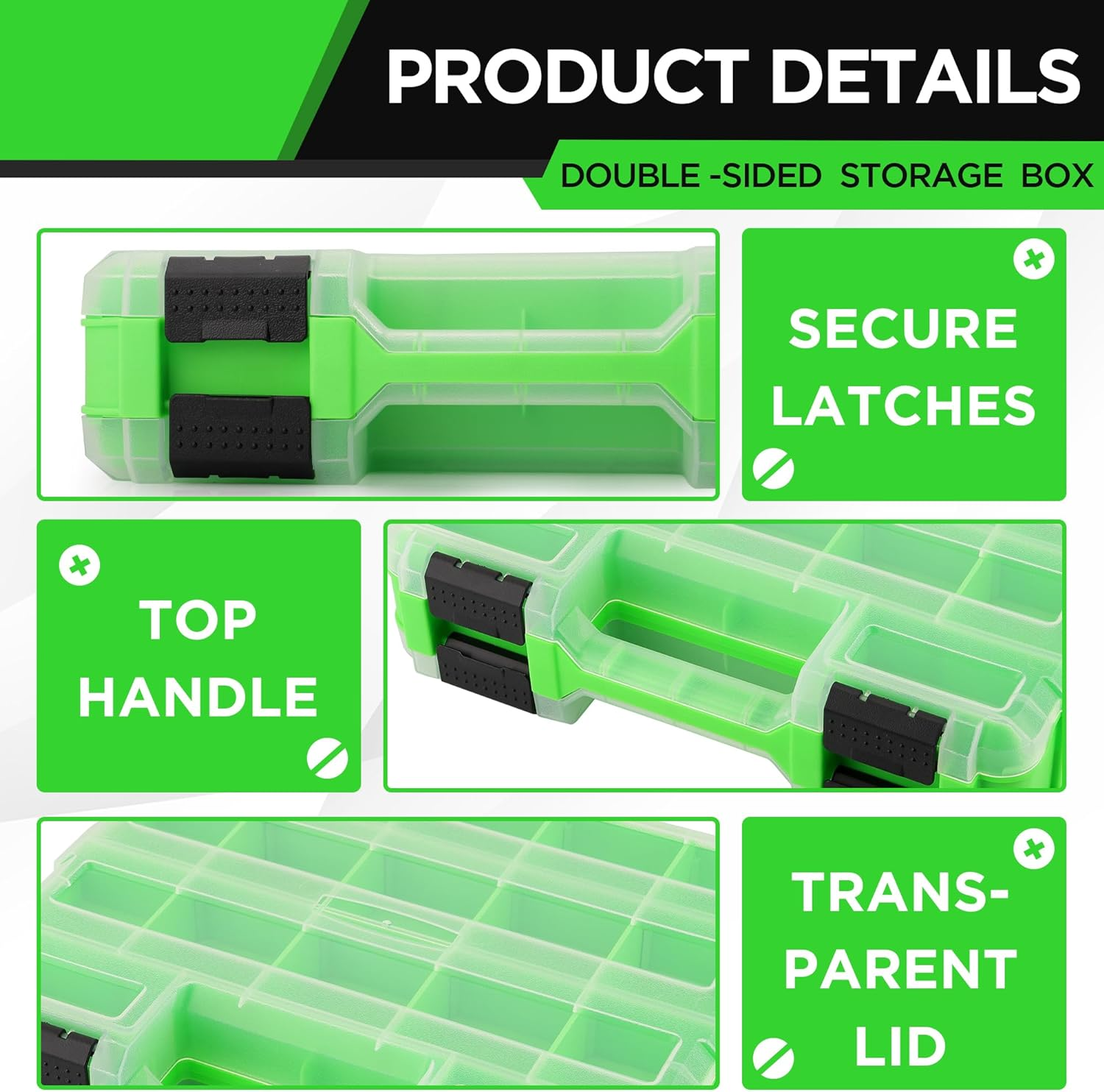 Small Parts Organizer, 34-Compartments Double Side Parts Organizer with ...