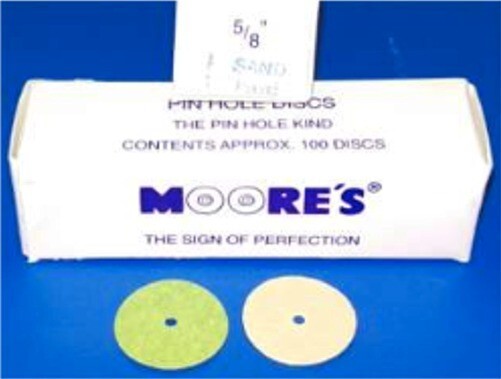 E.C. MOORE Abrasive Pin Hole Discs Paper 5/8" Sand Fine 100/BX PH-58-SF ...