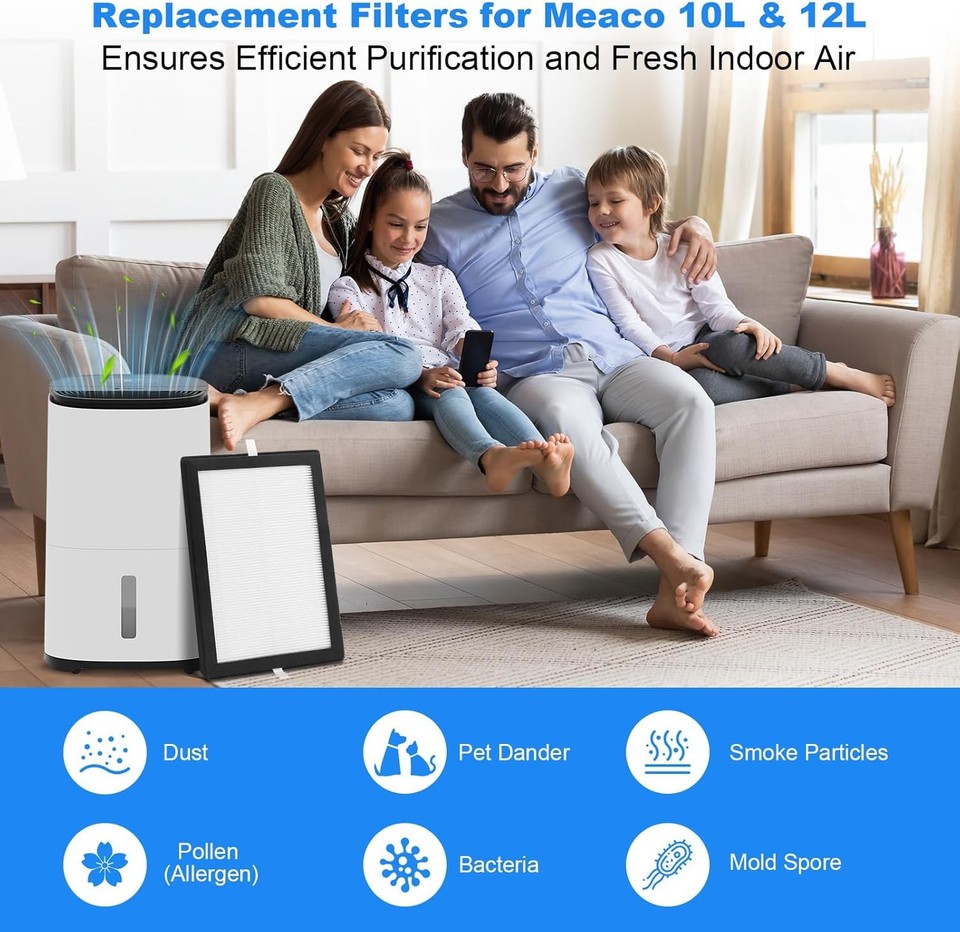 PJHAJH 3 Pack HEPA Filter for Meaco Arete One 10L & 12L Dehumidifier ...