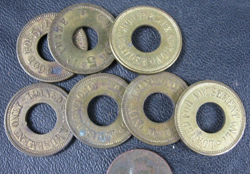 Lot of 7 Antique Trade Tokens OK Vender Good for 5c | eBay