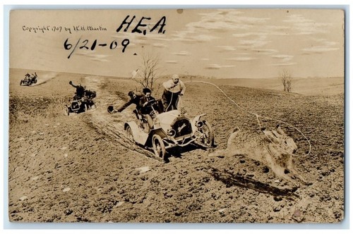 1909 Exaggerated Rabbit Lasso Buick W.H. Martin Chanute KS RPPC Photo ...