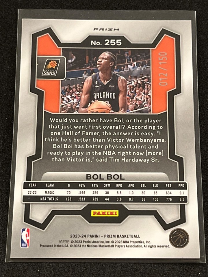 2023-24 Panini Prizm Basketball Bol Bol Fast Break Blue Prizm 12/150 ...