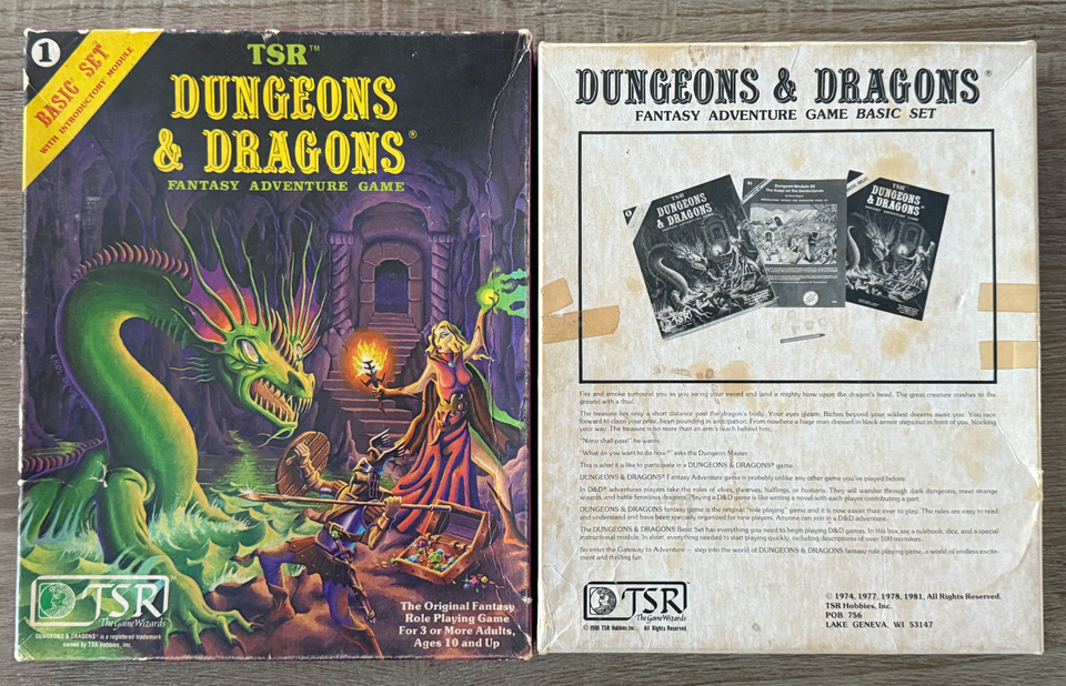 D&D Basic Set Pink Box Moldvay Dungeons & Dragons TSR 1011 ExpertBX ...