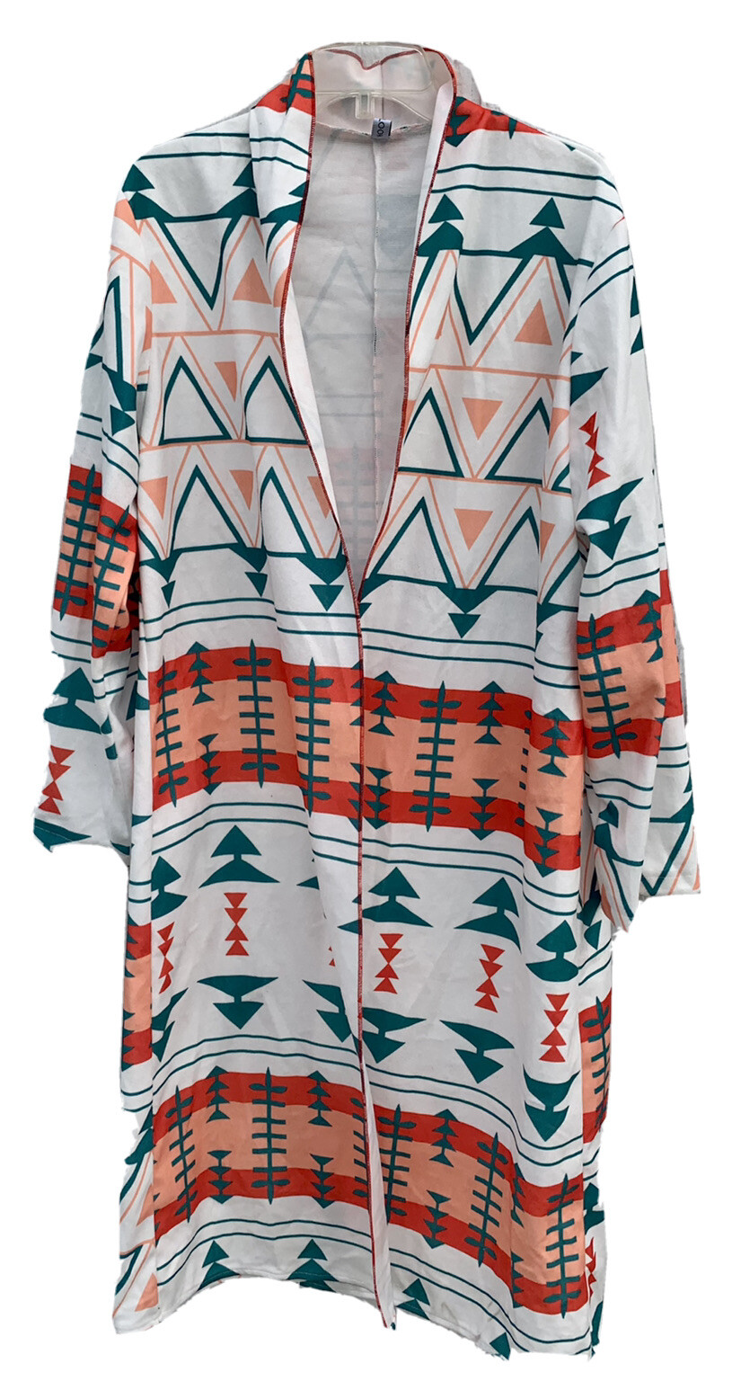 MISSLOOK Robe Duster Women’s Native Print Multicolor … - Gem