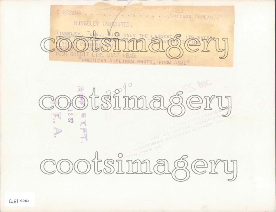 1937 Aerial Flood in Ridgely Lake County 1930s Tennessee Press Photo | eBay
