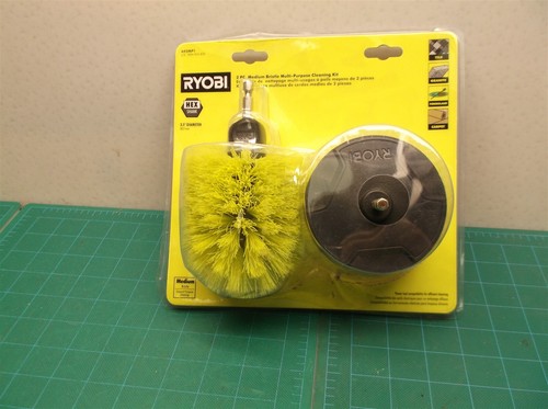 Ryobi Medium Bristle Brush Multi-Purpose Cleaning Kit 2-Piece Brush Set ...