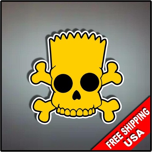 Bart Simpson Skull 4" x 4" Window Decal Sticker | eBay
