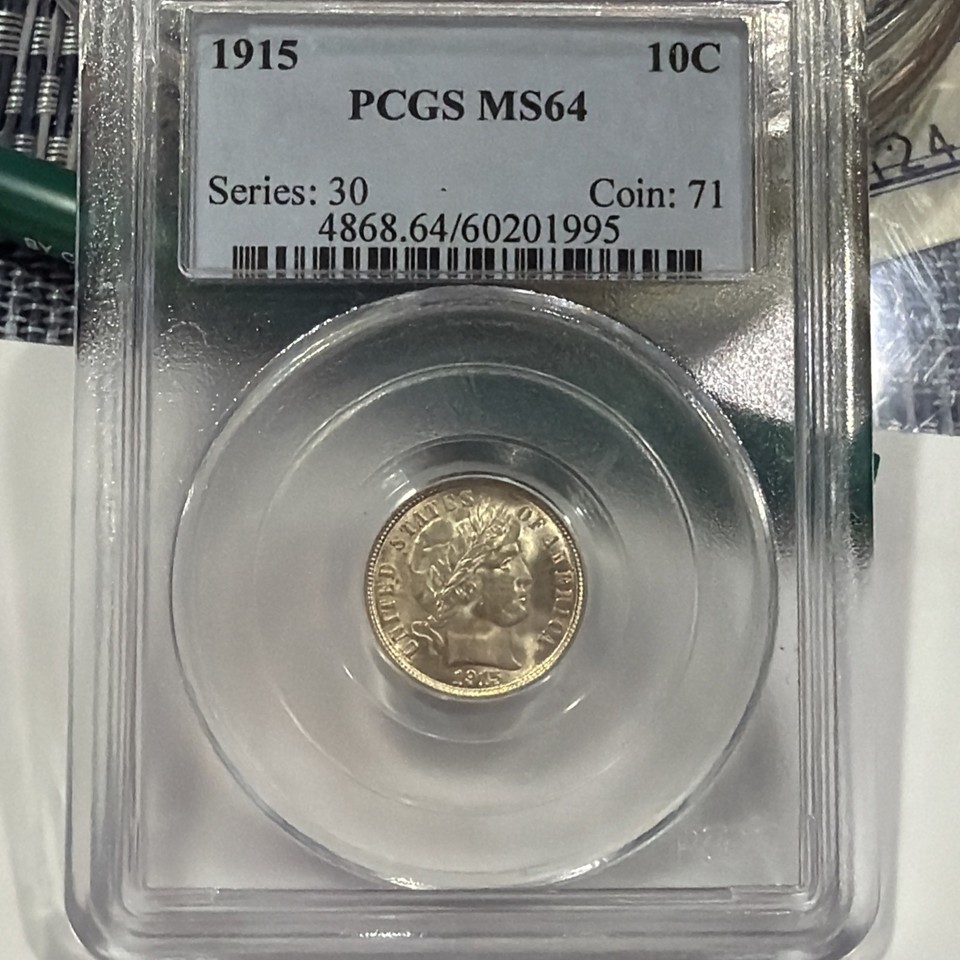 1915 PCGS MS64 Barber Silver Dime 10C Ten Cent US Graded Mint S07 | eBay
