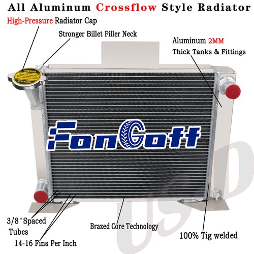 3 Row Aluminum Radiator For 1982-1994 1993 1992 Ford Ranger V8 Engine ...