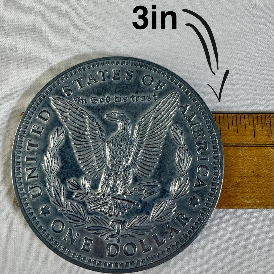2 Vintage Oversized 3 in Novelty Coins Morgan Silver Dollar an Indian ...