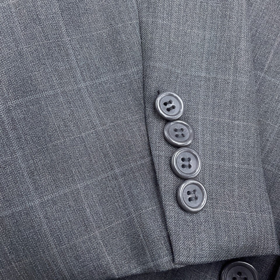 Caravelli Suit Men 42L Gray Plaid Superior 150s Hightech Classic Jacket ...