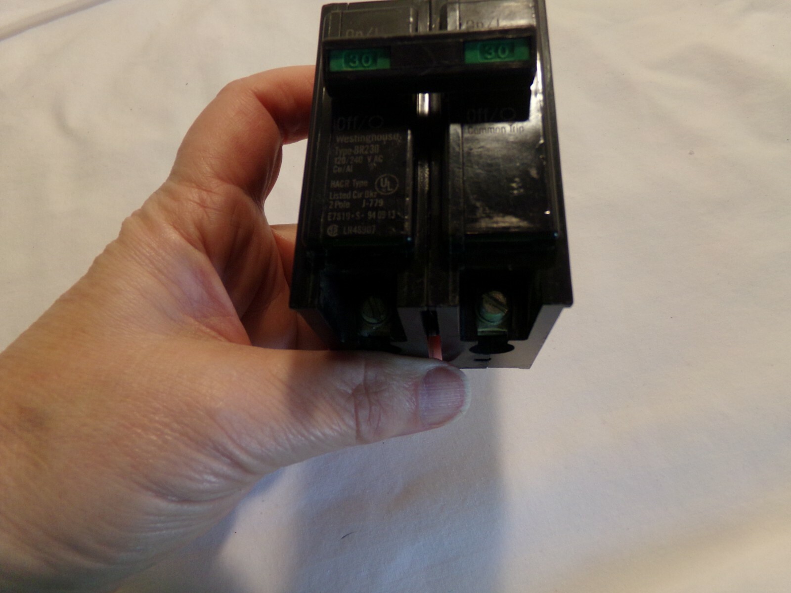 Westinghouse 2 Pole 30A 120/240V Circuit Breaker. BR230. J-77. E7819-S ...
