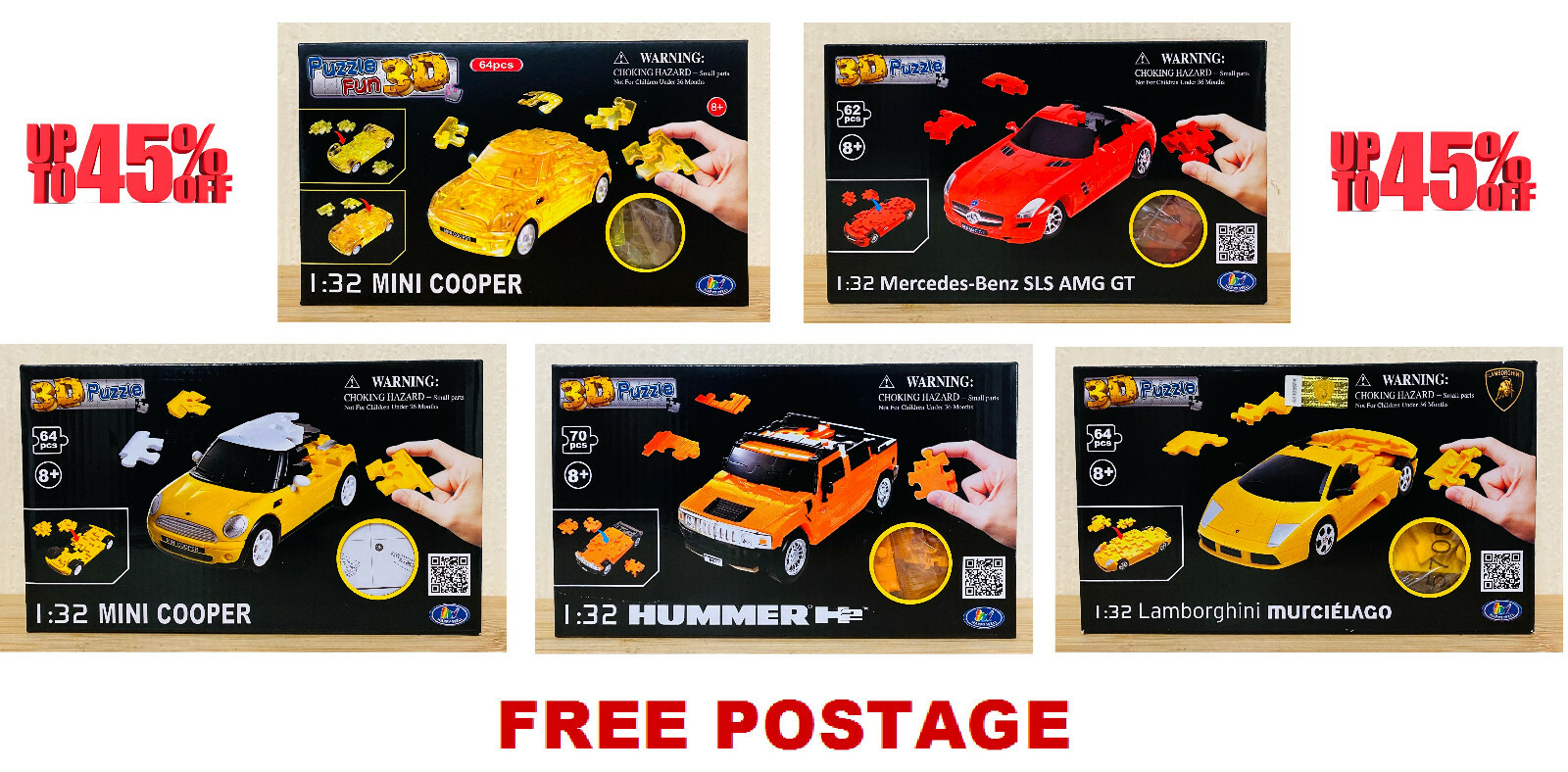 3D Jigsaw Puzzle Cars Play BMW, Lamborghini, Mini Cooper, Hummer Toy ...