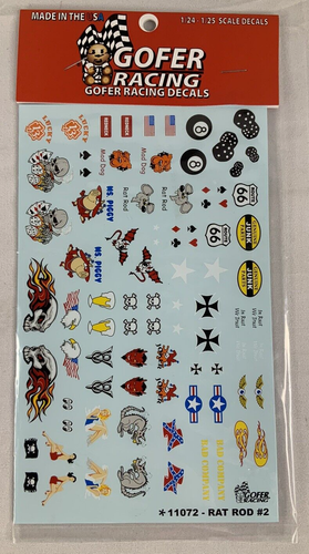 GOFER RACING DECALS rat rod SHEET #2 1:24 1:25 CAR MODEL ACCESSORY ...