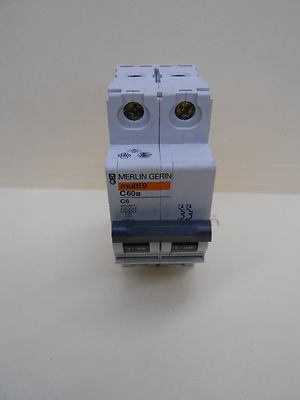 MERLIN GERIN MULTI9 C60A C6 6 AMP 2 POLE CIRCUIT BREAKER | eBay