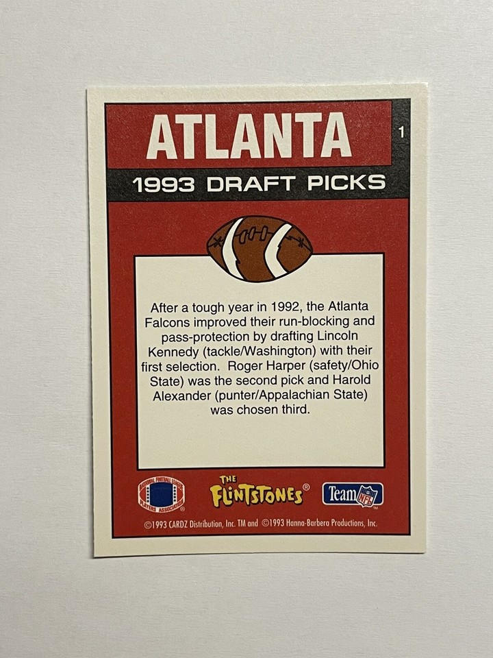 The Flintstones NFL 1993 Cardz #1 Atlanta Falcons Draft Picks | eBay