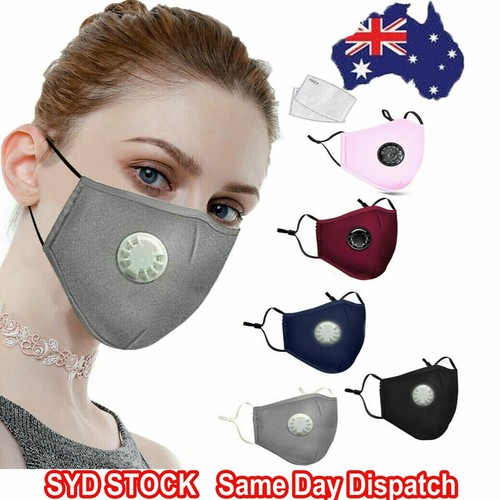 Face Mask Reusable Washable Anti Pollution PM2.5 Two Air Vent With Free ...