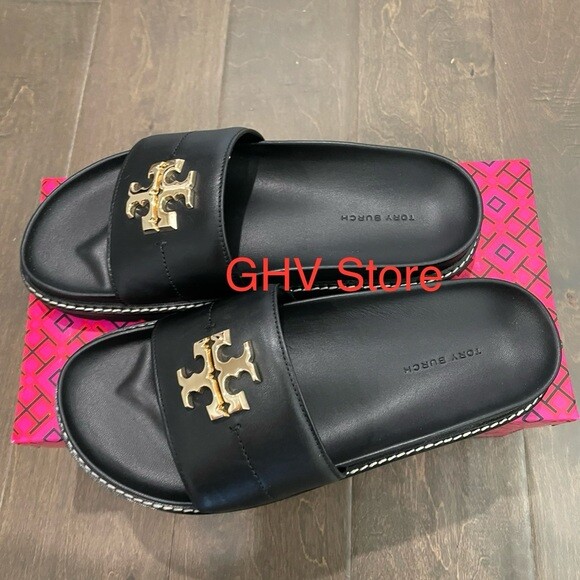NIB Tory Burch Everly Anatomic Lug Nappa Leather Slide Sandal | eBay
