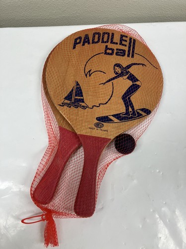 Vintage Paddle Ball Set 1970’s Wood By Howsco Design Surfer Girl on ...