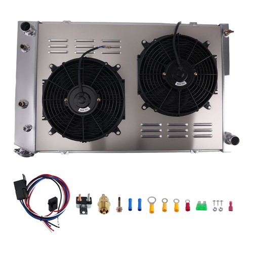 Aluminum Radiator with Electric Fans fit 73-87 Chevy C10 C20 K5 GMC 3 ...