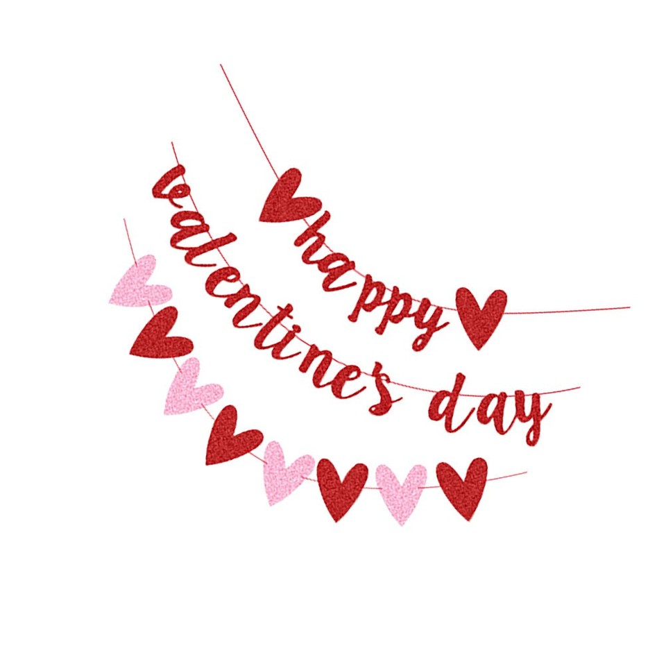 1 Set Valentine's Day Hanging Banner Romantic Banner Adornment Hanging ...