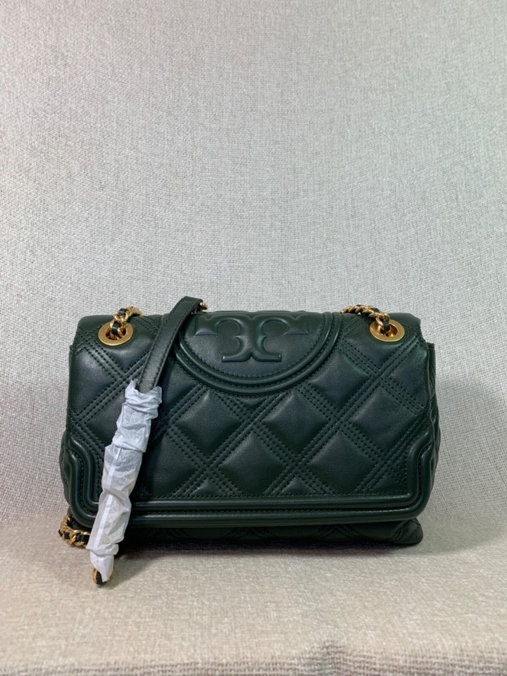 NEW Tory Burch Soft Fleming Sycamore Green Convertible Shoulder Bag ...
