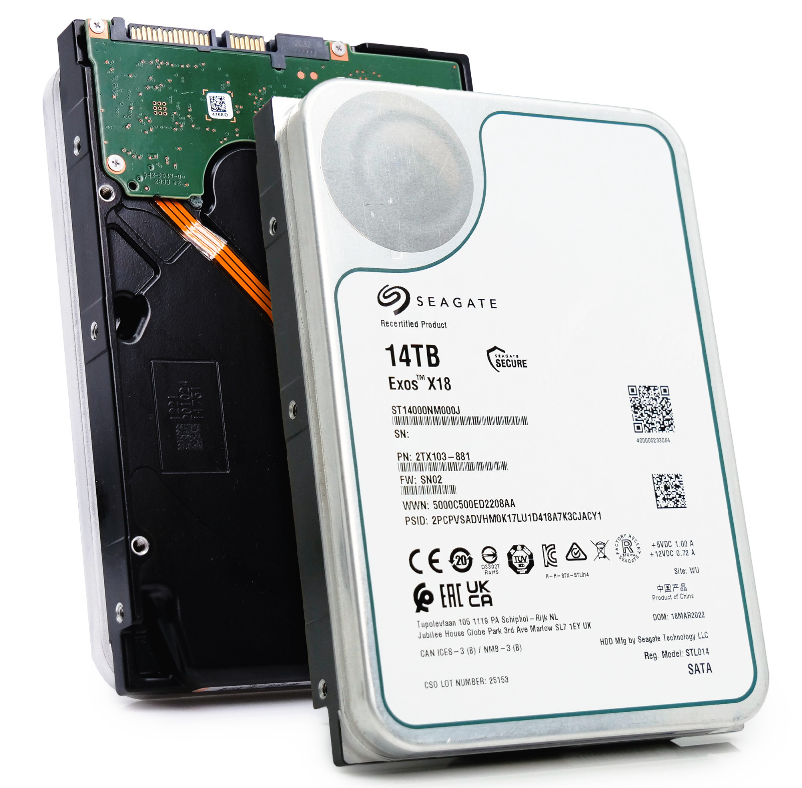 Seagate Exos X18 14TB SATA 6Gb/s 3.5" Enterprise HDD (ST14000NM000J)
