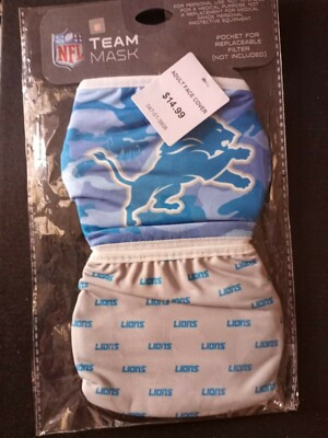 Detroit Lions FACE MASK 2 pack NFL official Cover filter pocket ...