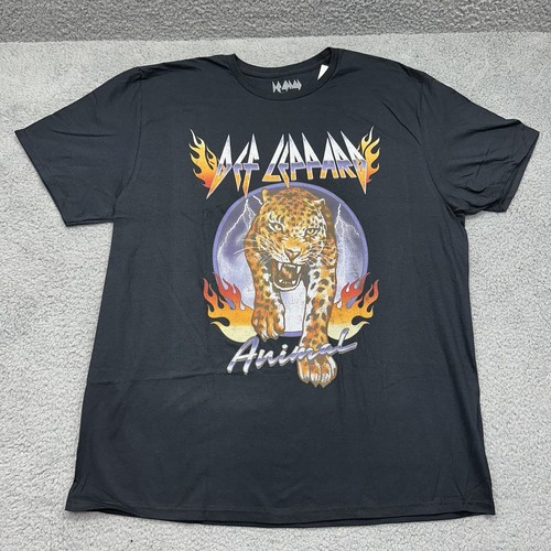 NWT Def Leppard Animal Men's 2XL Band Graphic T-shirt Tee Size XXL Rock ...