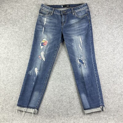 Kut From the Kluth KFTK Uma Boyfriend Jeans Womens 6 Distressed ...