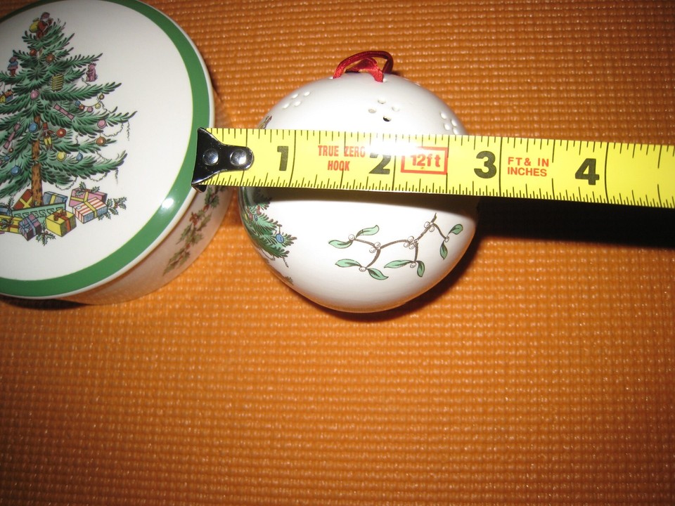 (SET OF 2) VINTAGE SPODE CHRISTMAS TREE POMANDER ORNAMENT & BON BON ...