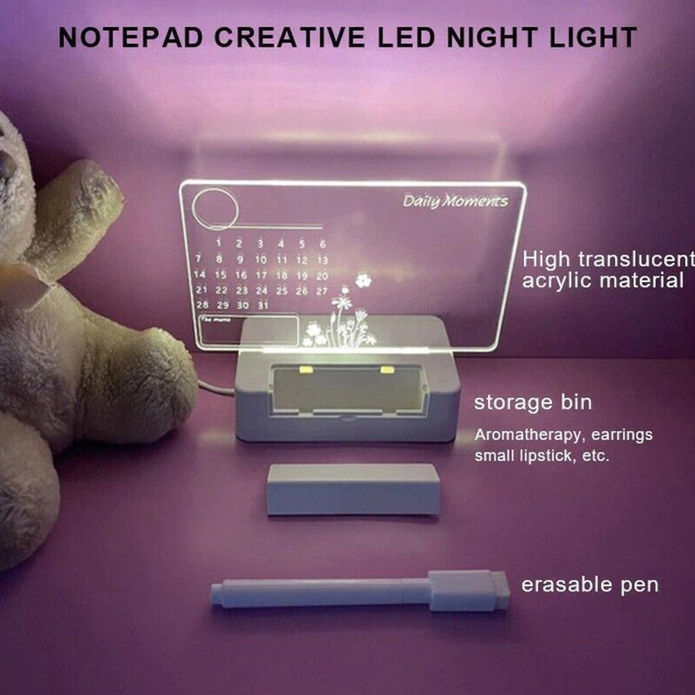 Creative Led Note Board USB Message Board Night Light Ligh Holiday R4D7 ...