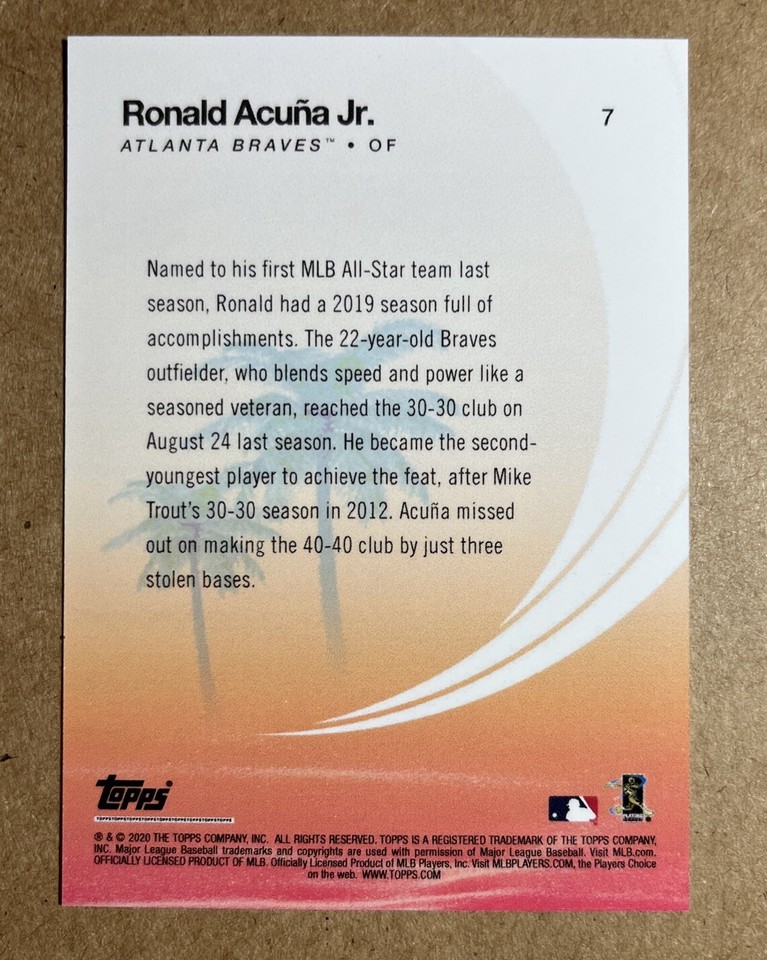 2020 Topps On-Demand Summer Blockbusters Ronald Acuna Jr. #7 Atlanta ...