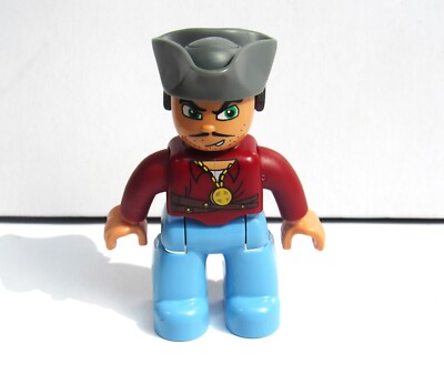 Lego Duplo Pirate Captain mustache grimace faced figure for Pirate Ship ...