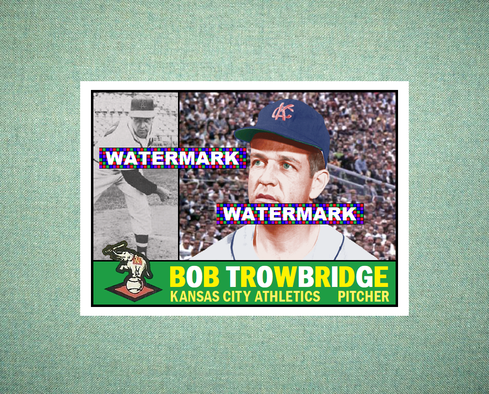 Bob Trowbridge Kansas City Athletics A's 1960 Style Custom Baseball Art ...