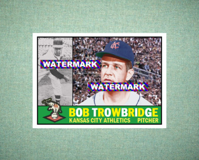 Bob Trowbridge Kansas City Athletics A's 1960 Style Custom Baseball Art ...