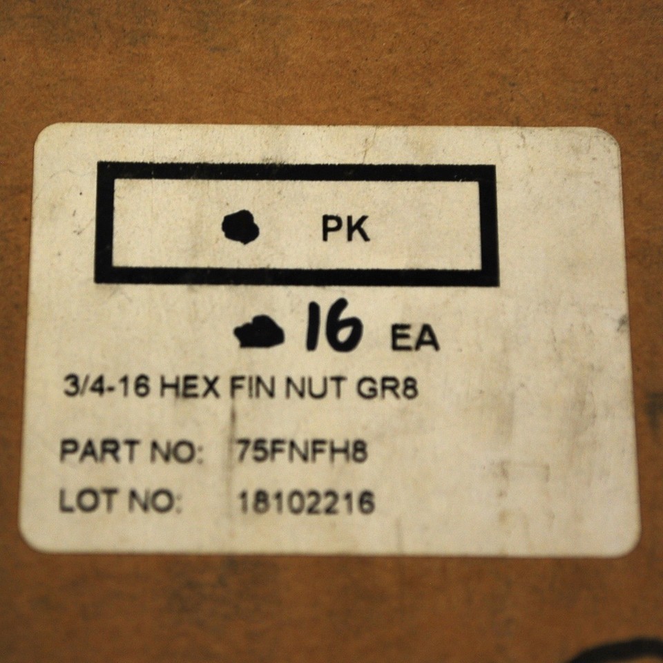 Unknown Manufacturer Hex Black Finished Nut, Fine Thread Grade 8 box of ...