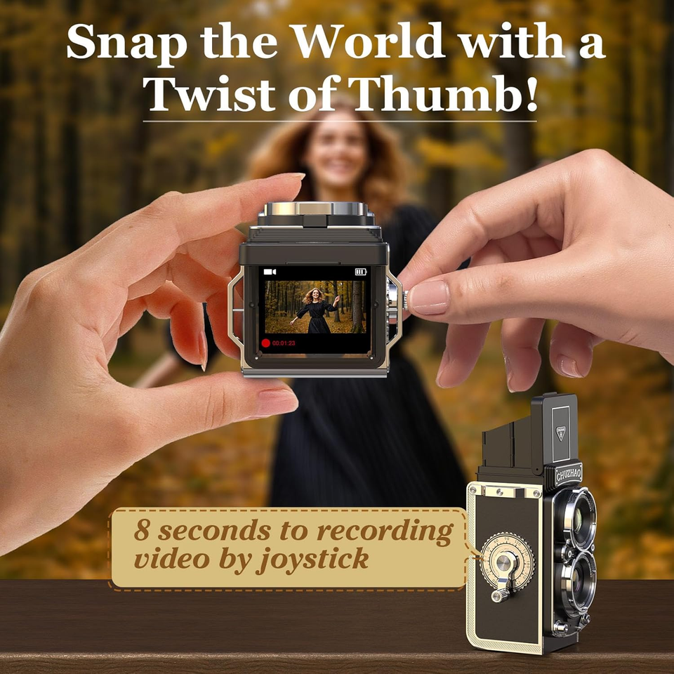 Retro Mini Digital Camera, 1080P FHD Video 12MP Autofocus Vlogging ...