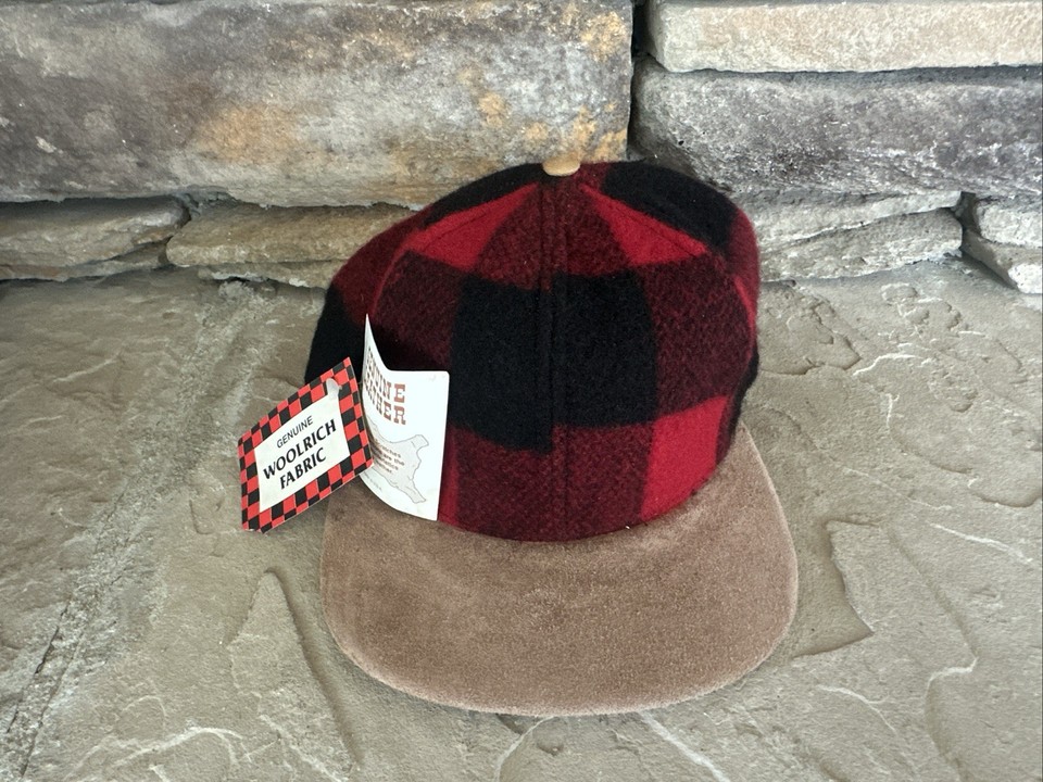 Vtg Woolrich Wool Blend Baseball Cap Hat Leather Bill Made In USA NWT ...