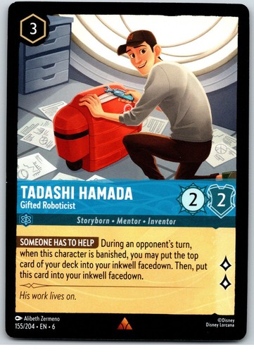 #153 Tadashi Hamada - Baymax Inventor 2024 Disney Lorcana Azurite Sea ...
