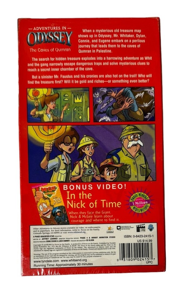 Vtg Adventures in Odyssey The Caves of Qumran BONUS McGee and Me! VHS ...