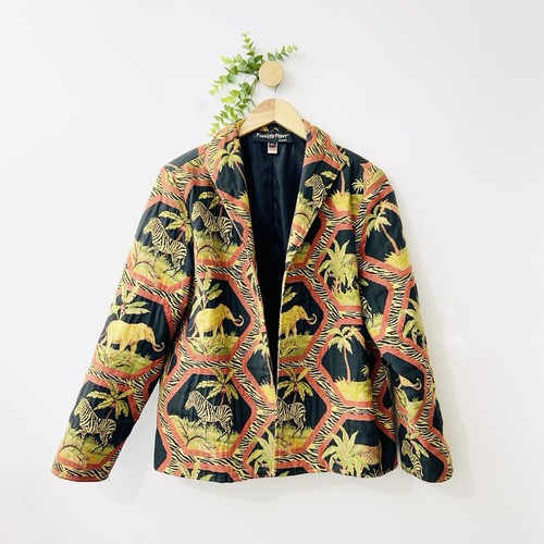 PAINTED PONY Open Front Safari Animals Print Statement Tapestry Jacket ...