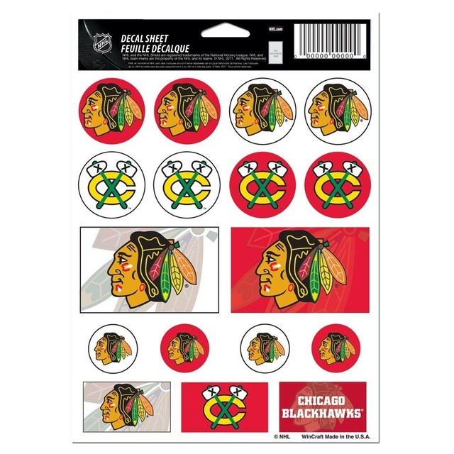 Chicago Blackhawks Vinyl Sticker Sheet 17 Decals 5x7 Inches Free ...