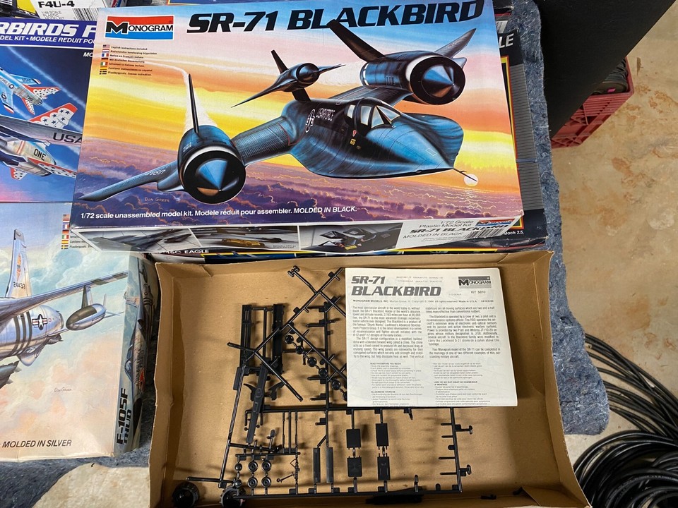 7 Vintage 1:48 1:72 Scale Model Kit BOXES ONLY F-14 F-15 F-16 SR-71 ...