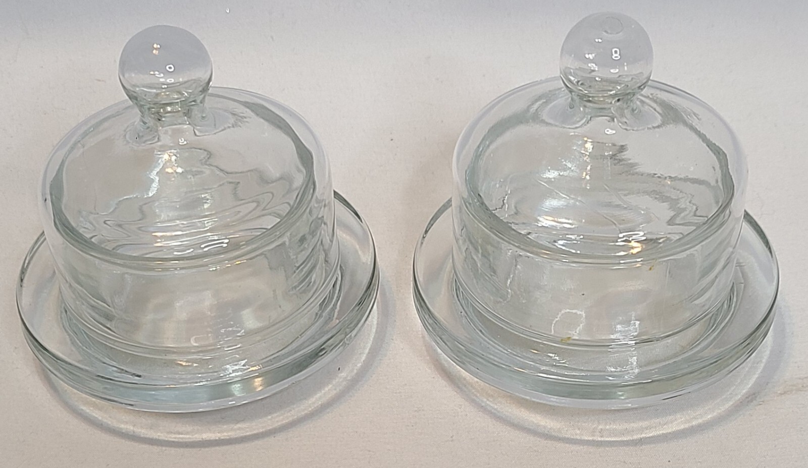2 Glass Small Butter Cheese Cloche 4 in x 3.5 in 1. 5 in deep Unbranded ...