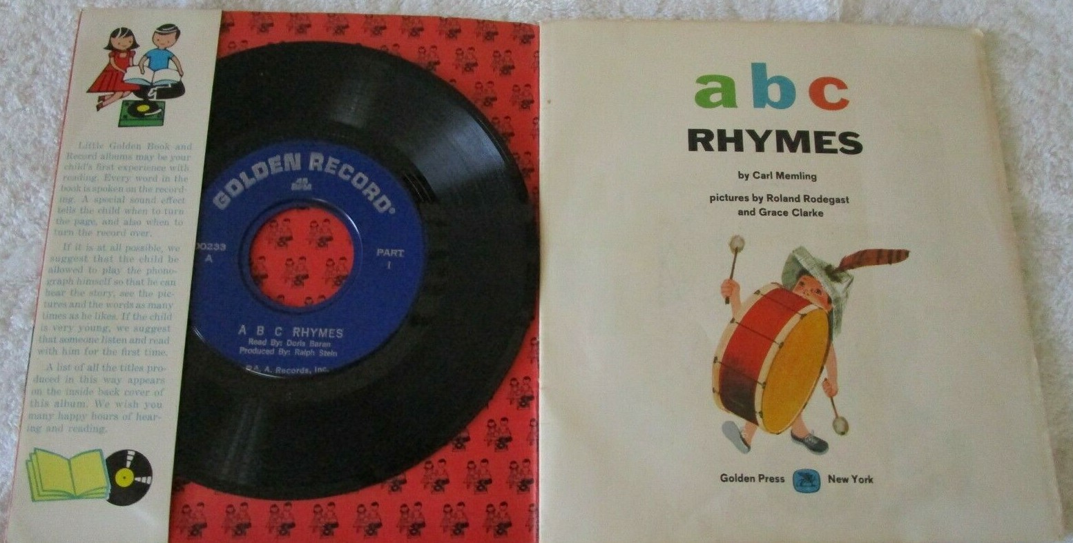 Read and Hear. A Little Golden Book & Record " ABC Rhymes", 45 RPM ...