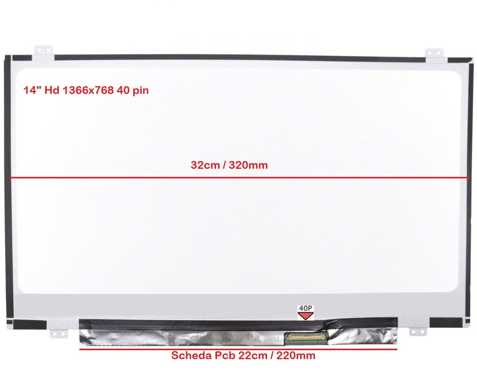 Display LCD Schermo HP ELITEBOOK FOLIO 9470M 14.0 LED Slim 1366x768 40 ...