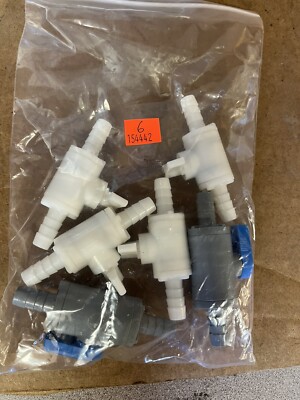 Lot of 6 oxygen co2 gas Shut-Off Valve Barb Quarter Turn 3/8 Barb B366 ...